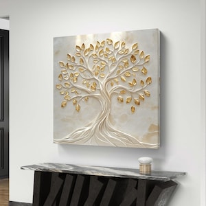 Gold Tree of Life Wall Art - Abstract Digital Download for Modern Decor ...