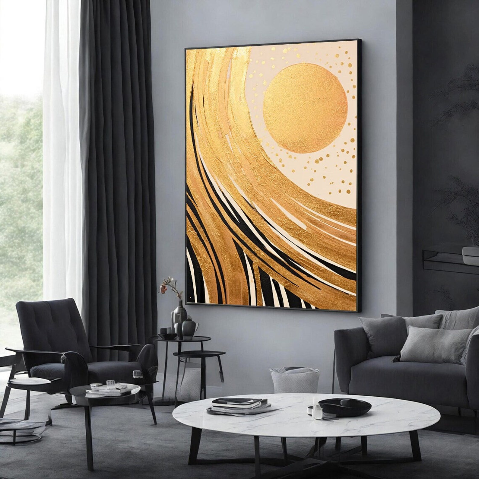 Abstract Gold Wall Art: Modern Colorful Print (digital Download) - Etsy