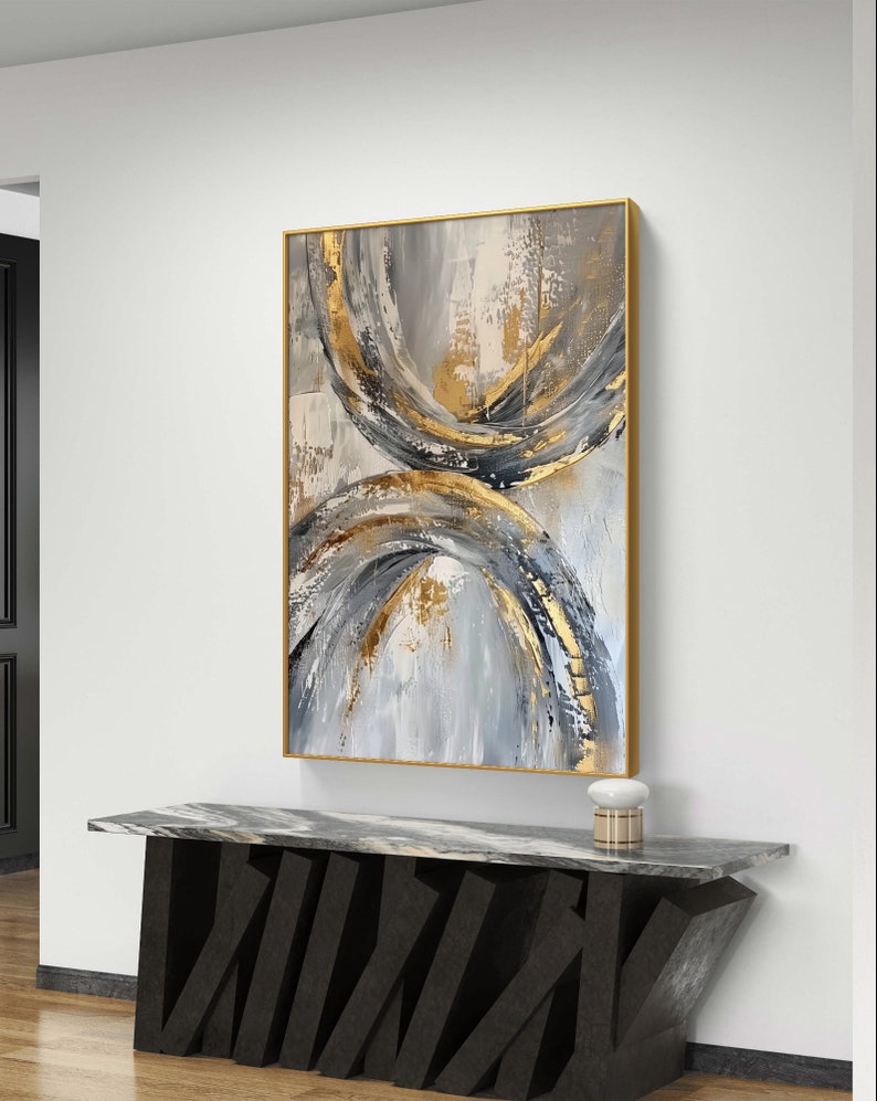 Abstract Gold and Silver Art Printable - Modern Art Print - Infinity Gleam - Etsy