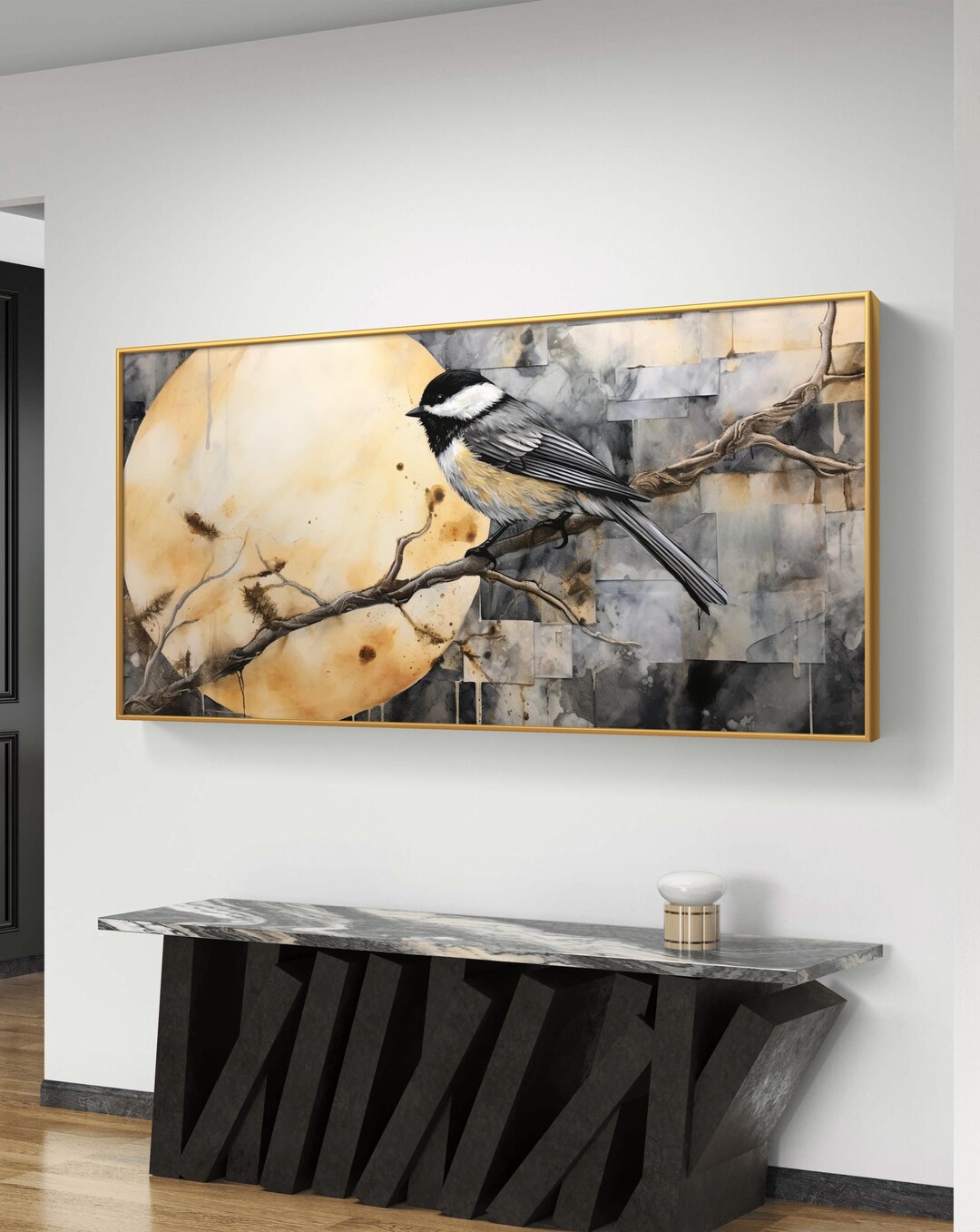 Chickadee in the Golden Light: Serene Nature Wall Art - Etsy Israel