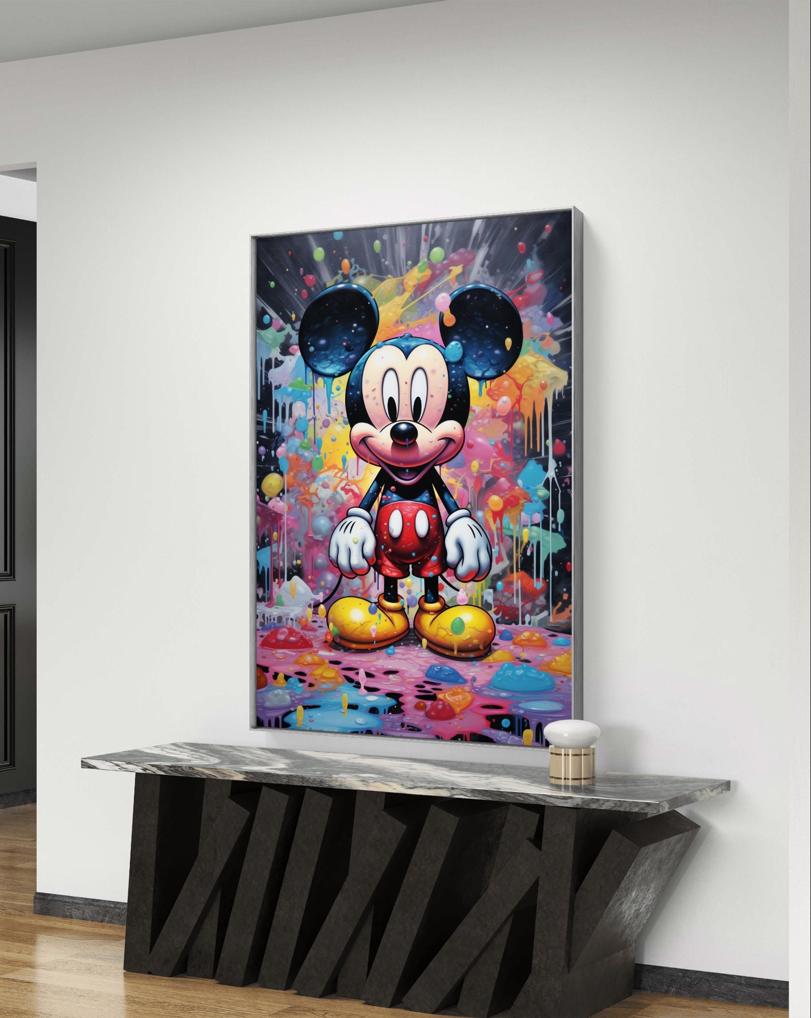 Mickey Mouse Wall Art, Wall Art , Graffiti Wall Art, Wall Decor ,home ...