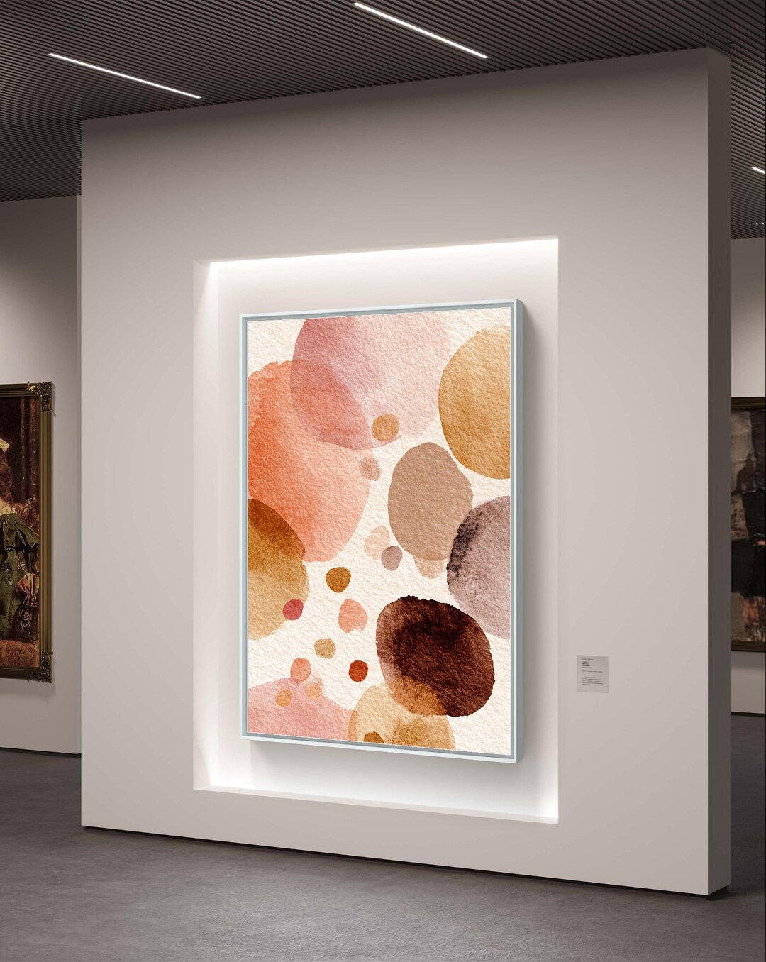 Neutral Watercolor Circles - Minimalist Digital Wall Print - Etsy