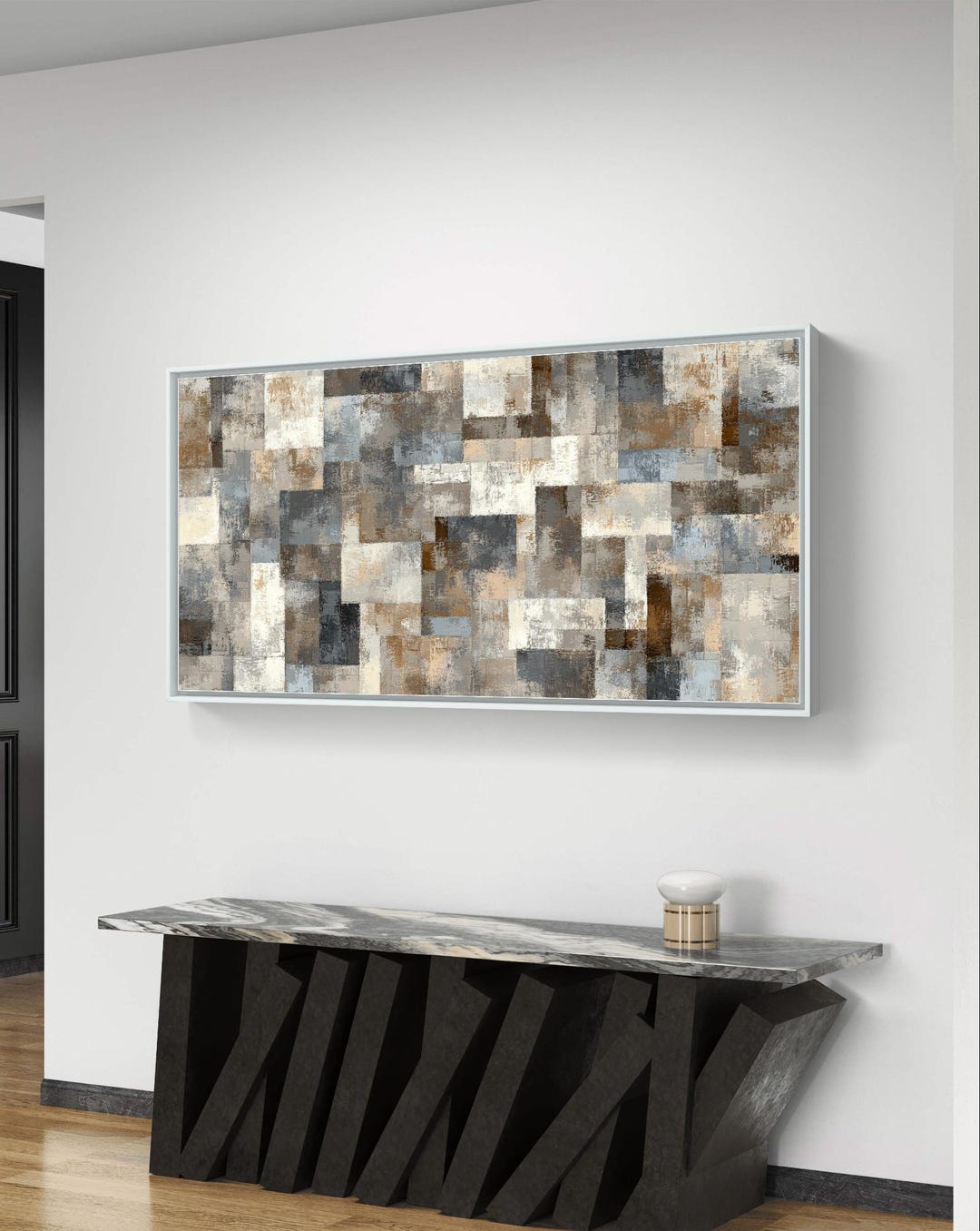 Neutral Patchwork Abstract - Printable Geometric Wall Art - Etsy