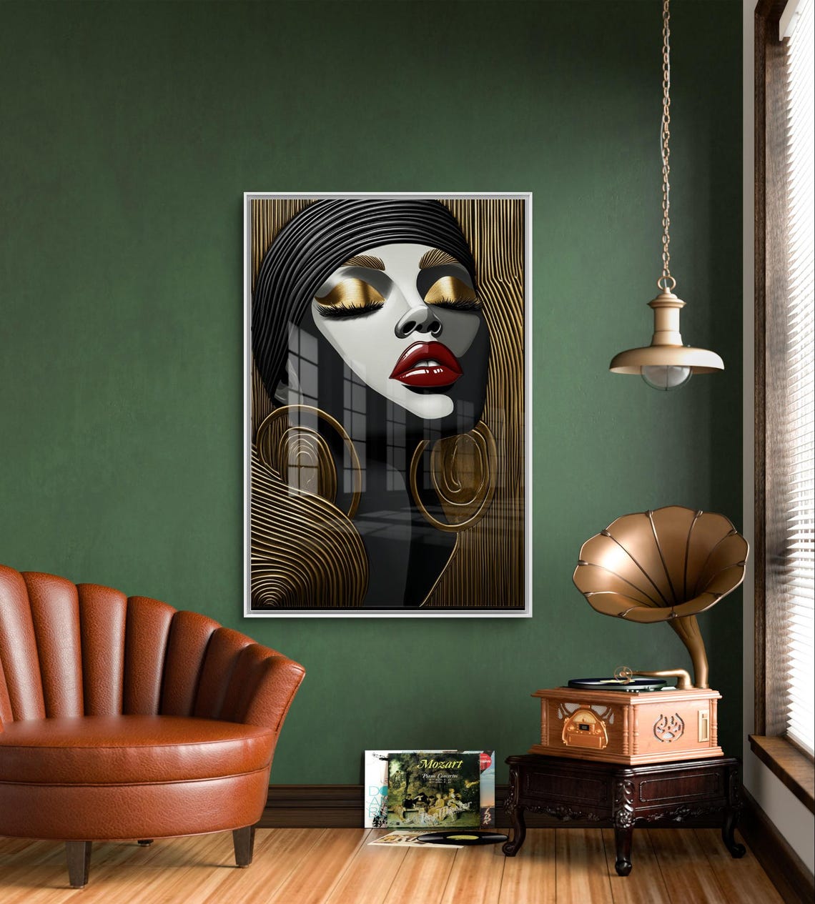 Luxury Portrait Art Print | Glamour Woman With Gold Accents | Digital ...