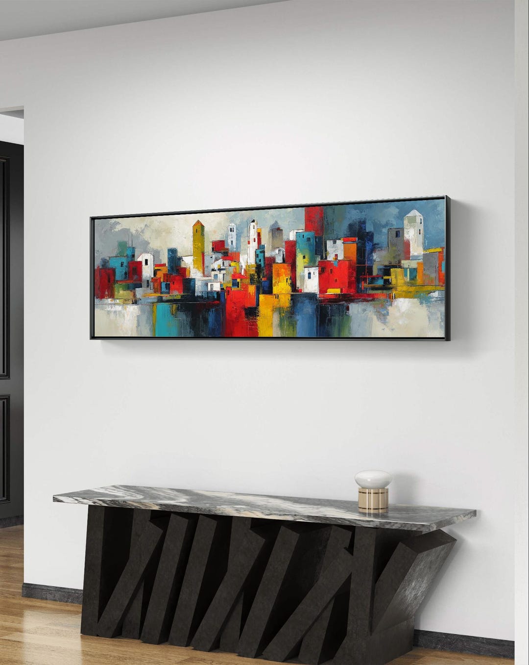 Colorful Abstract Cityscape Wall Art Print - Etsy