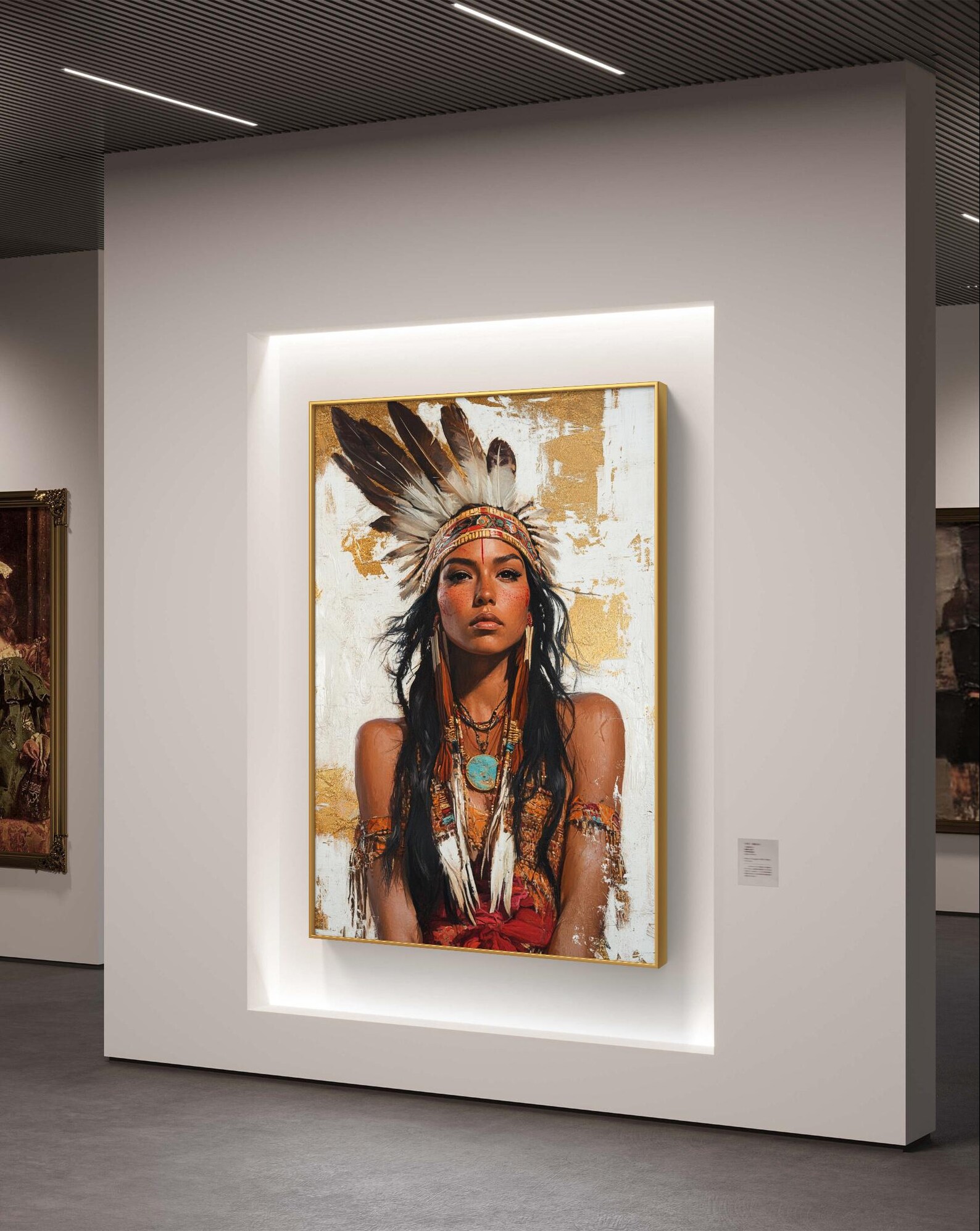 Native Woman Warrior Portrait - Digital Wall Art for Modern Decor - Etsy
