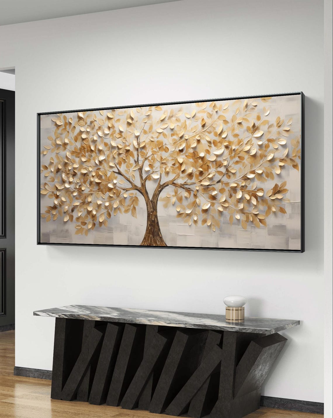 Gold Leaf Tree Wall Art: 3D Textured Printable (digital Download) - Etsy