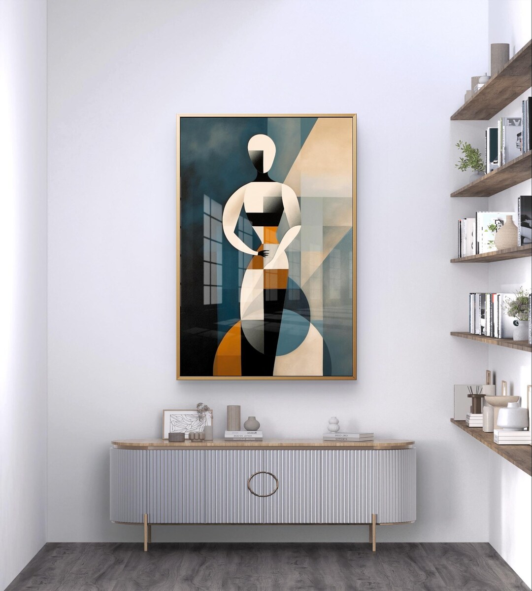 Cubist Color Block Portrait - Contemporary Abstract Wall Art Download ...
