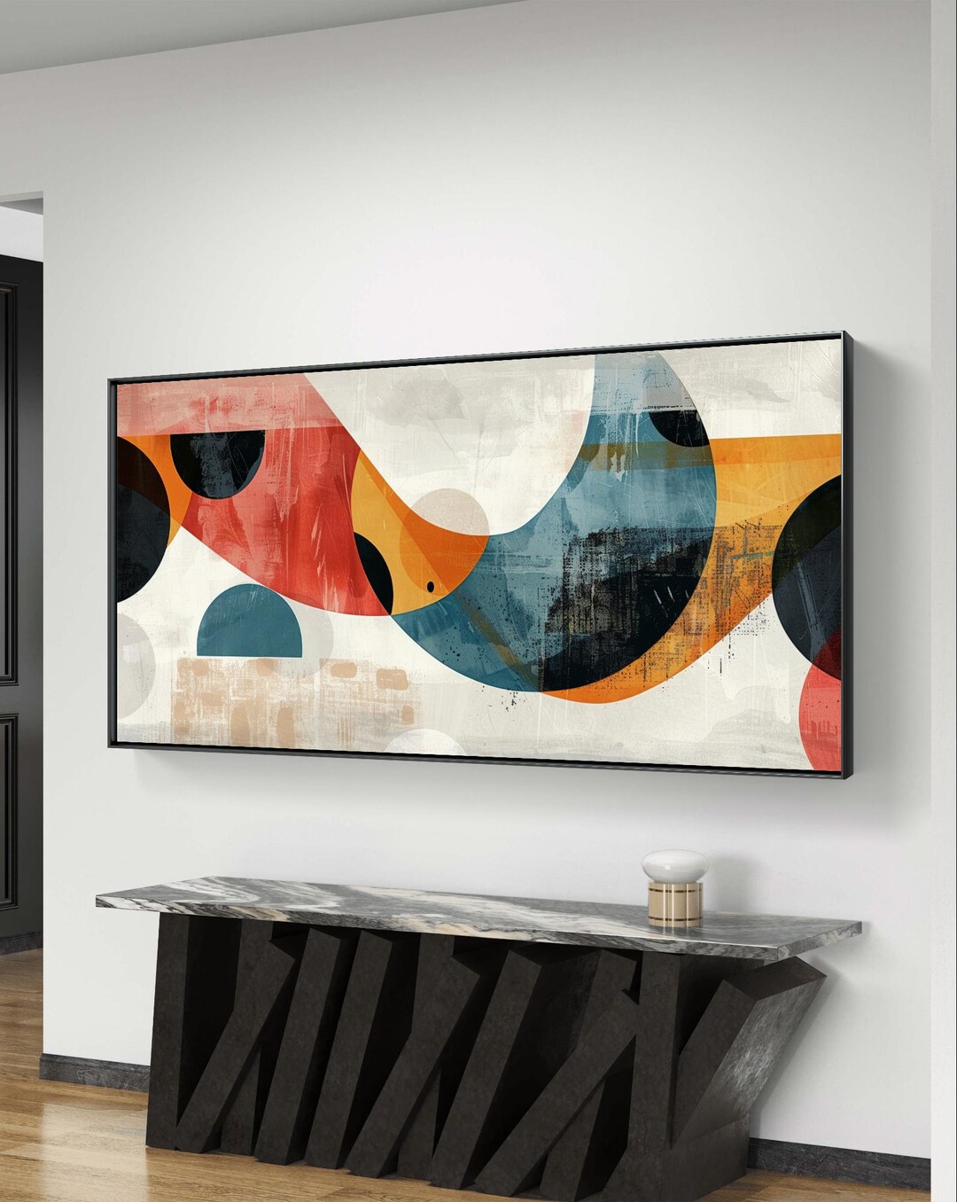 Modern Geometric Abstract Art Printable - Mid-century Design - 'flow of ...