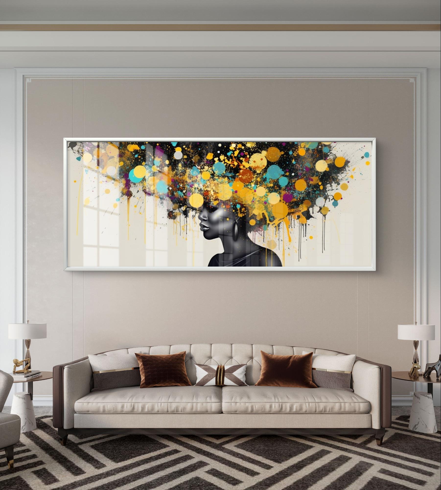 Afro Pop Portrait With Color Splash - Modern Wall Art Digital Download ...