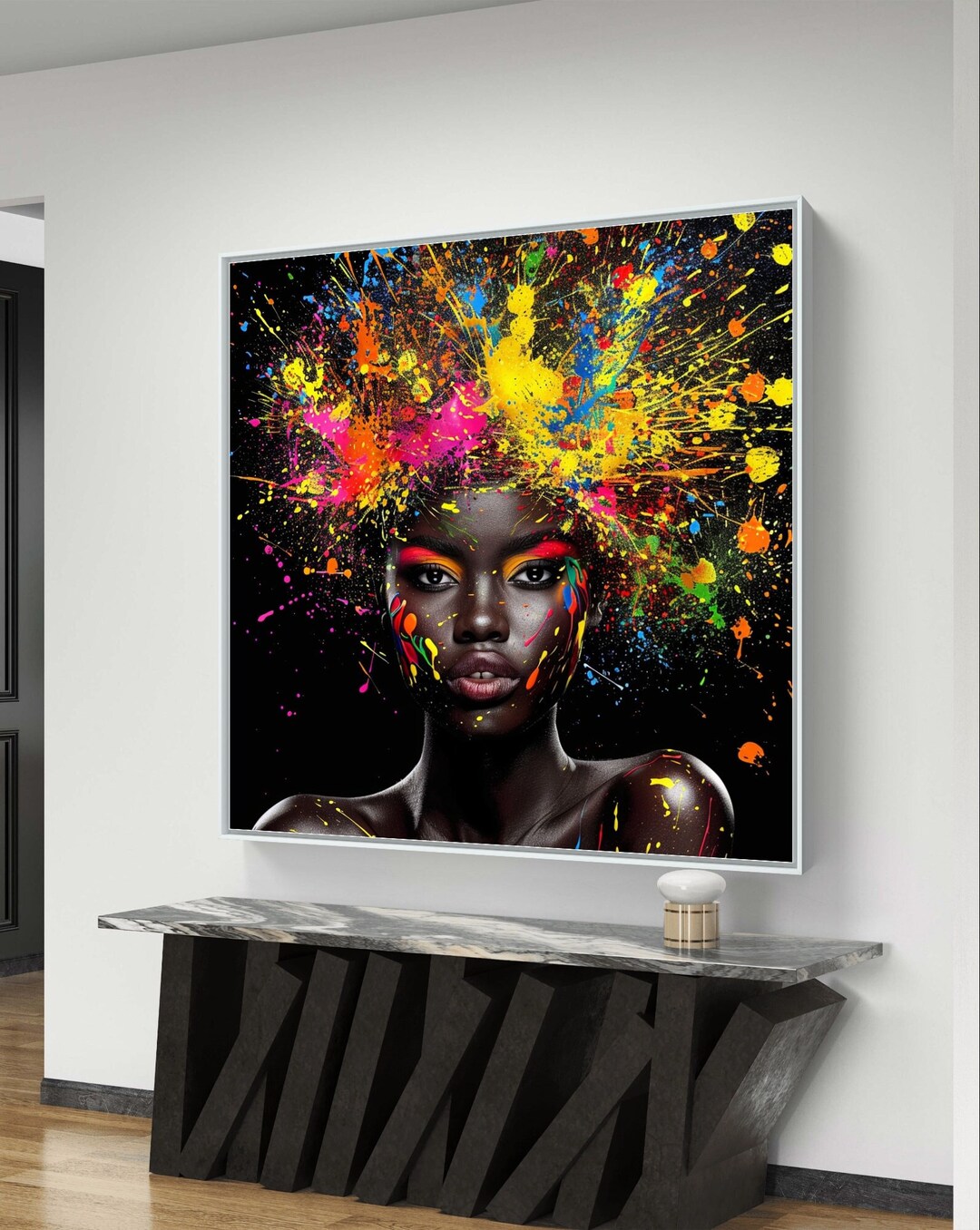 Vibrant Abstract Portrait Printable - Colorful Art Print - Chromatic ...