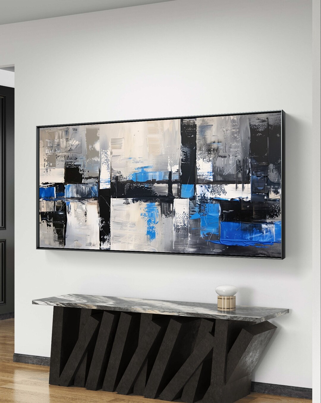 Abstract Blue Cityscape - Modern Printable Wall Art - Etsy