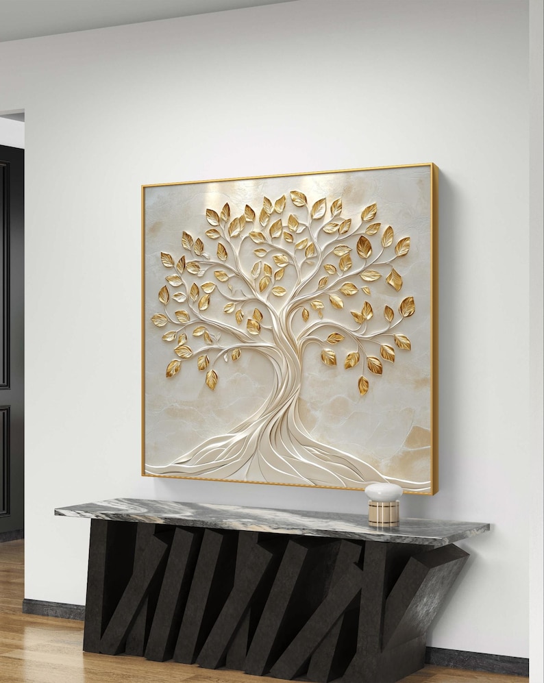 Gold Tree of Life Wall Art - Abstract Digital Download for Modern Decor ...