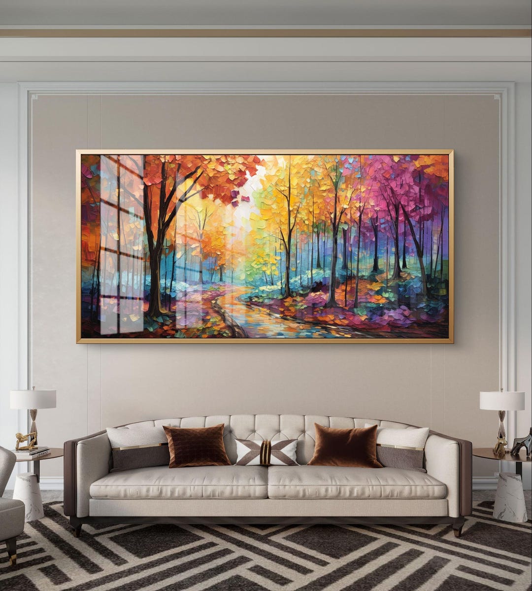 Colorful Autumn Forest Path - Abstract Landscape Digital Download - Etsy