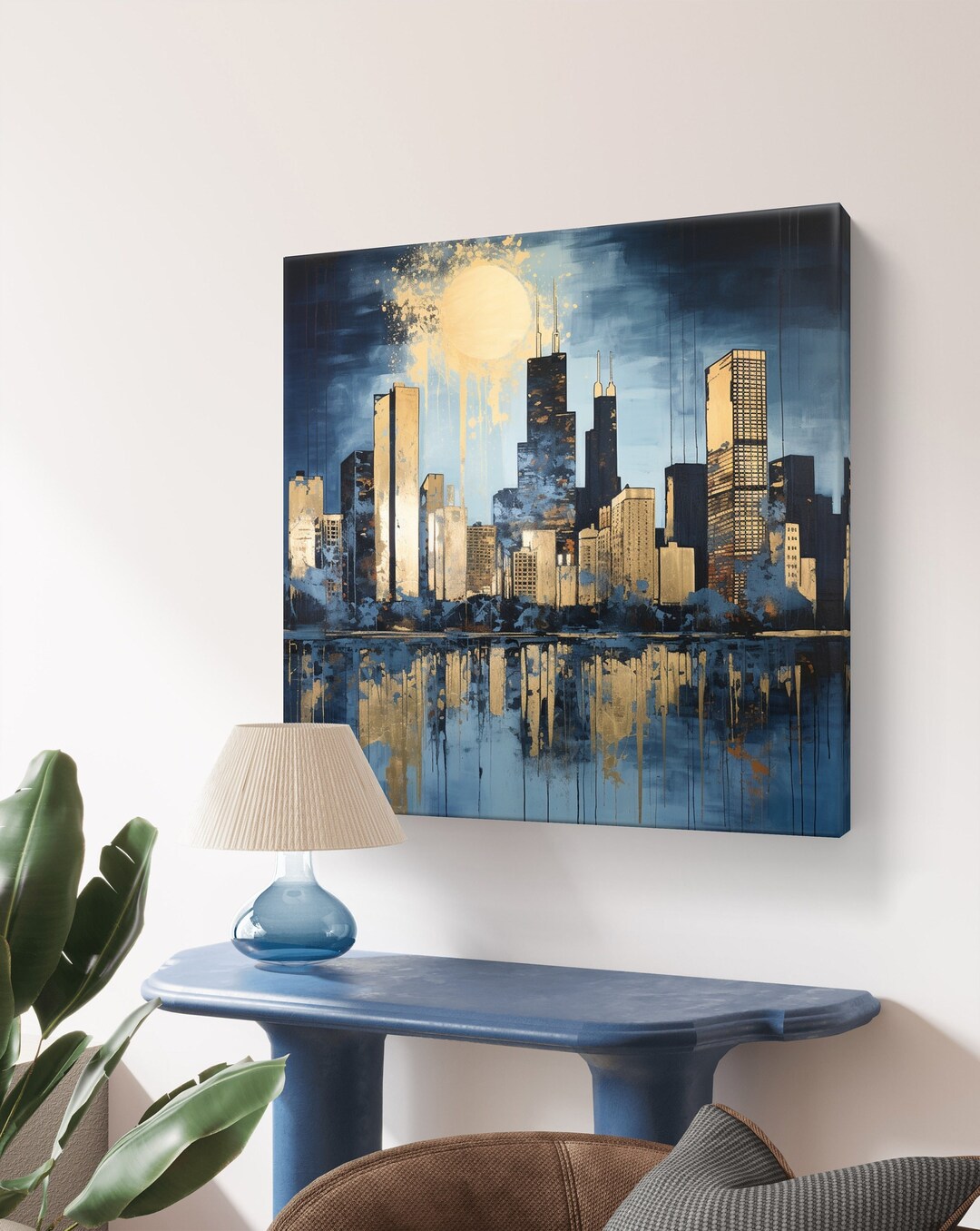 Abstract Cityscape Art Print: Monochromatic Palette (digital Download ...