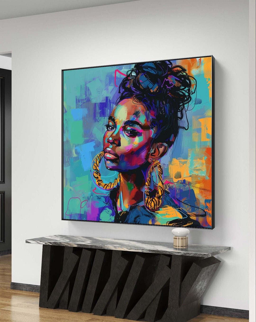 Urban Queen - Modern African Woman Art Print, Printable Wall Art ...
