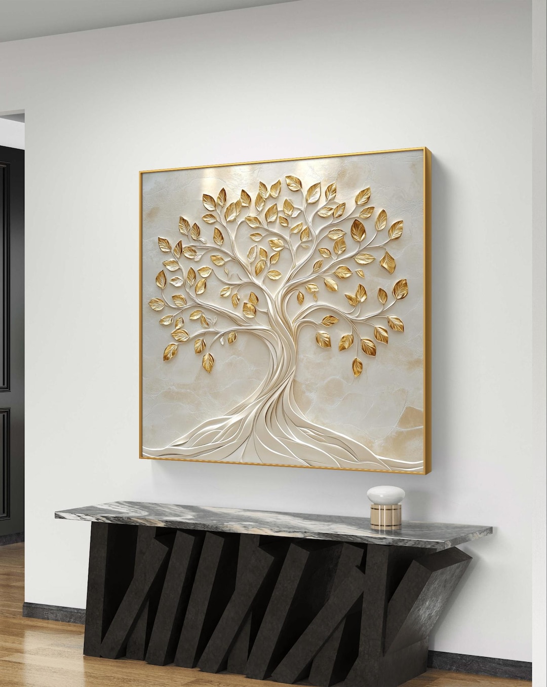 Gold Tree of Life Wall Art - Abstract Digital Download for Modern Decor ...