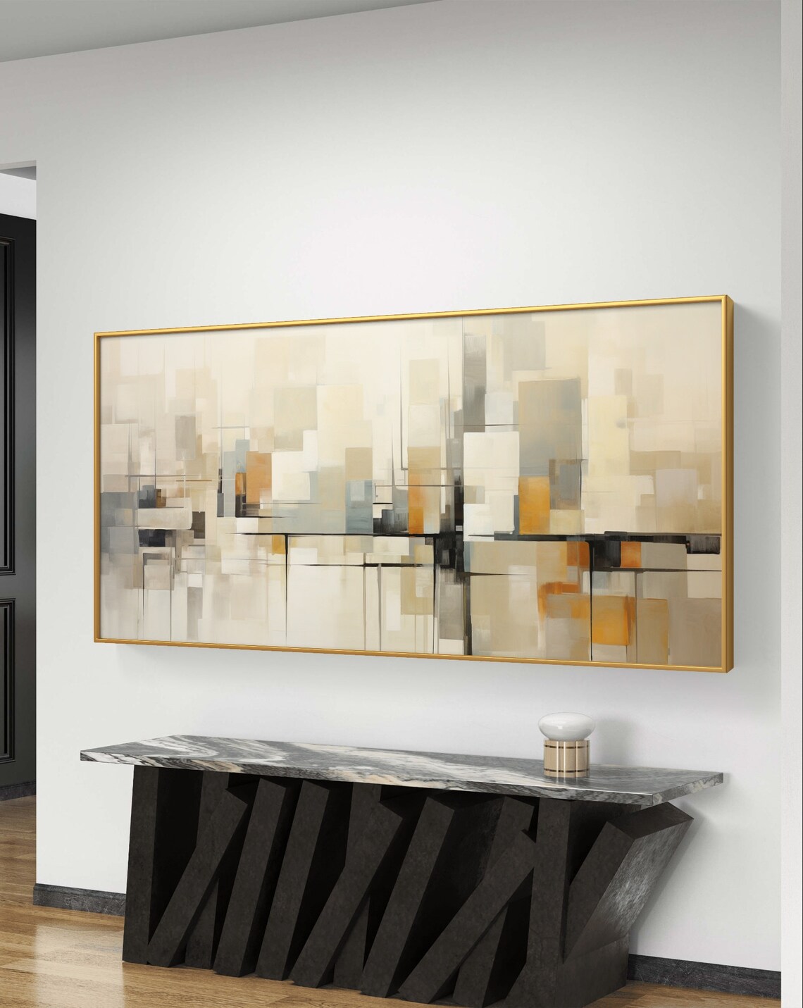Large Neutral Abstract Collage Art Print: Modern Wall Decor (digital ...