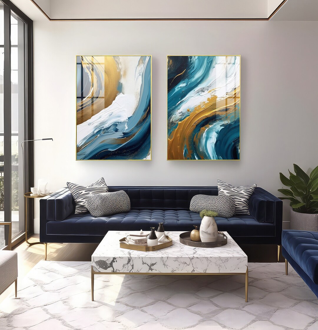 Abstract Art Print Set Modern Wall Art Set of 2 Nordic Prints Modern ...