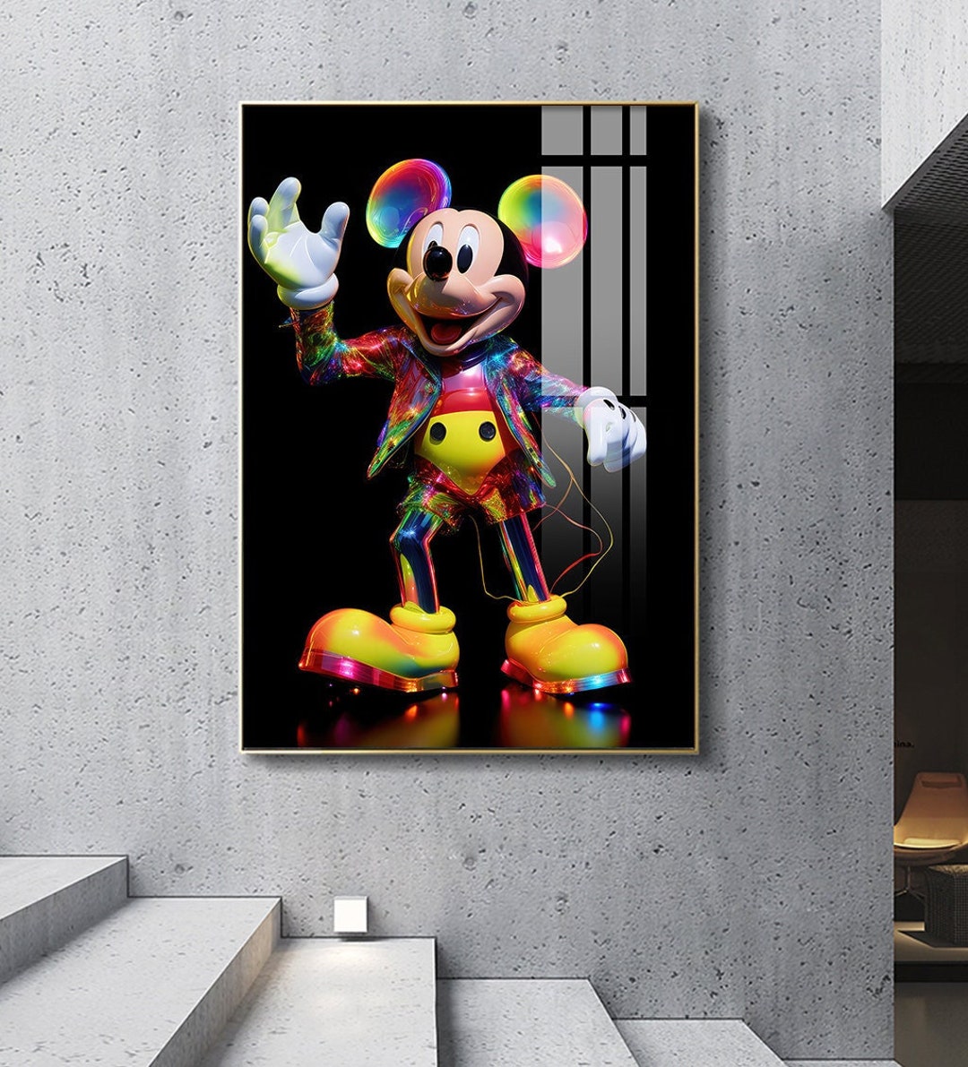 Mickey Mouse Modern Art Digital Illustration, Mickey Mouse Cartoon Pop ...