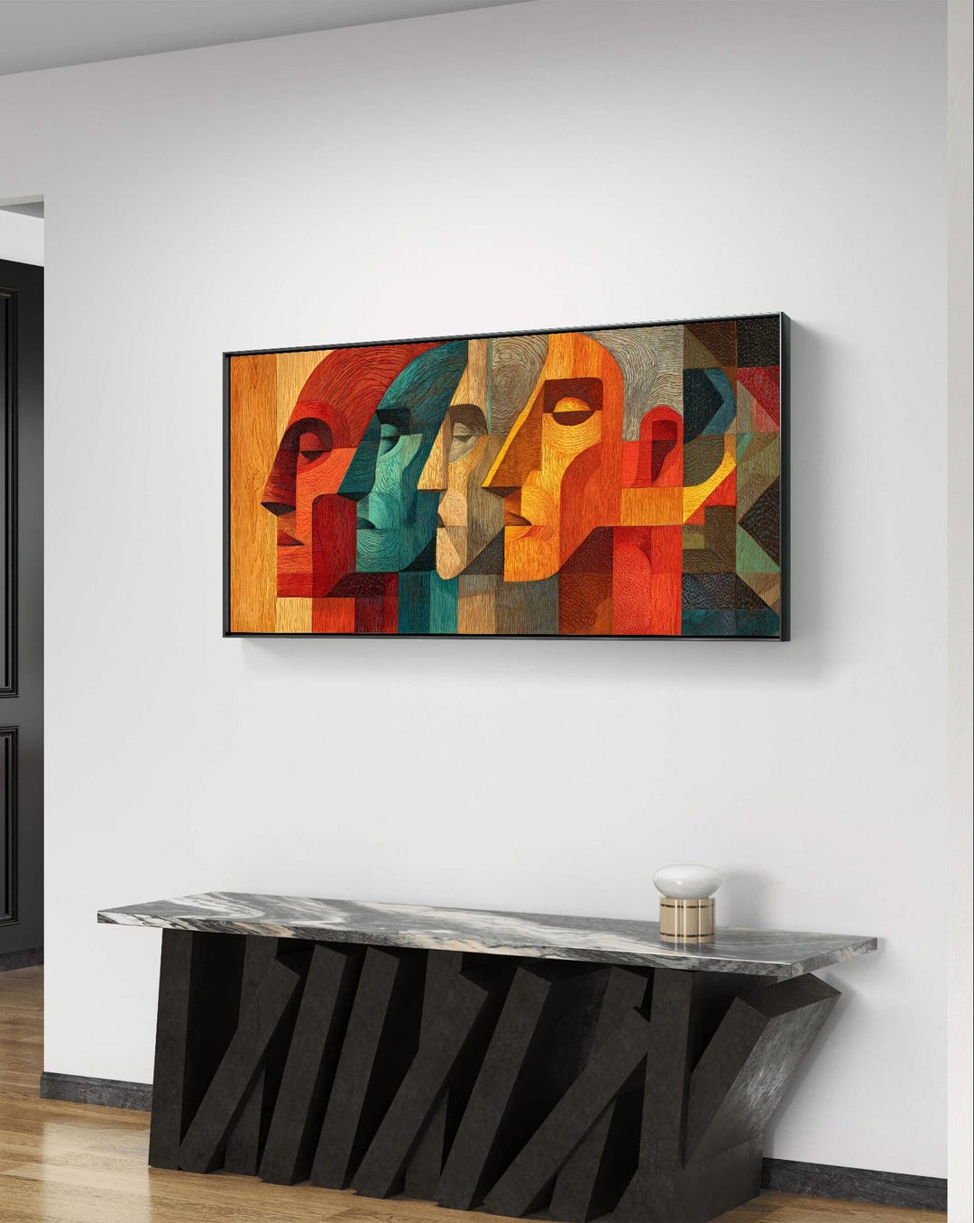 Cubist Faces – Geometric Retro Abstract Printable Wall Art - Etsy