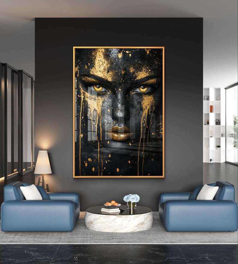 Gold Dripping Face Portrait: Bold Luxury Wall Art (digital Download) - Etsy
