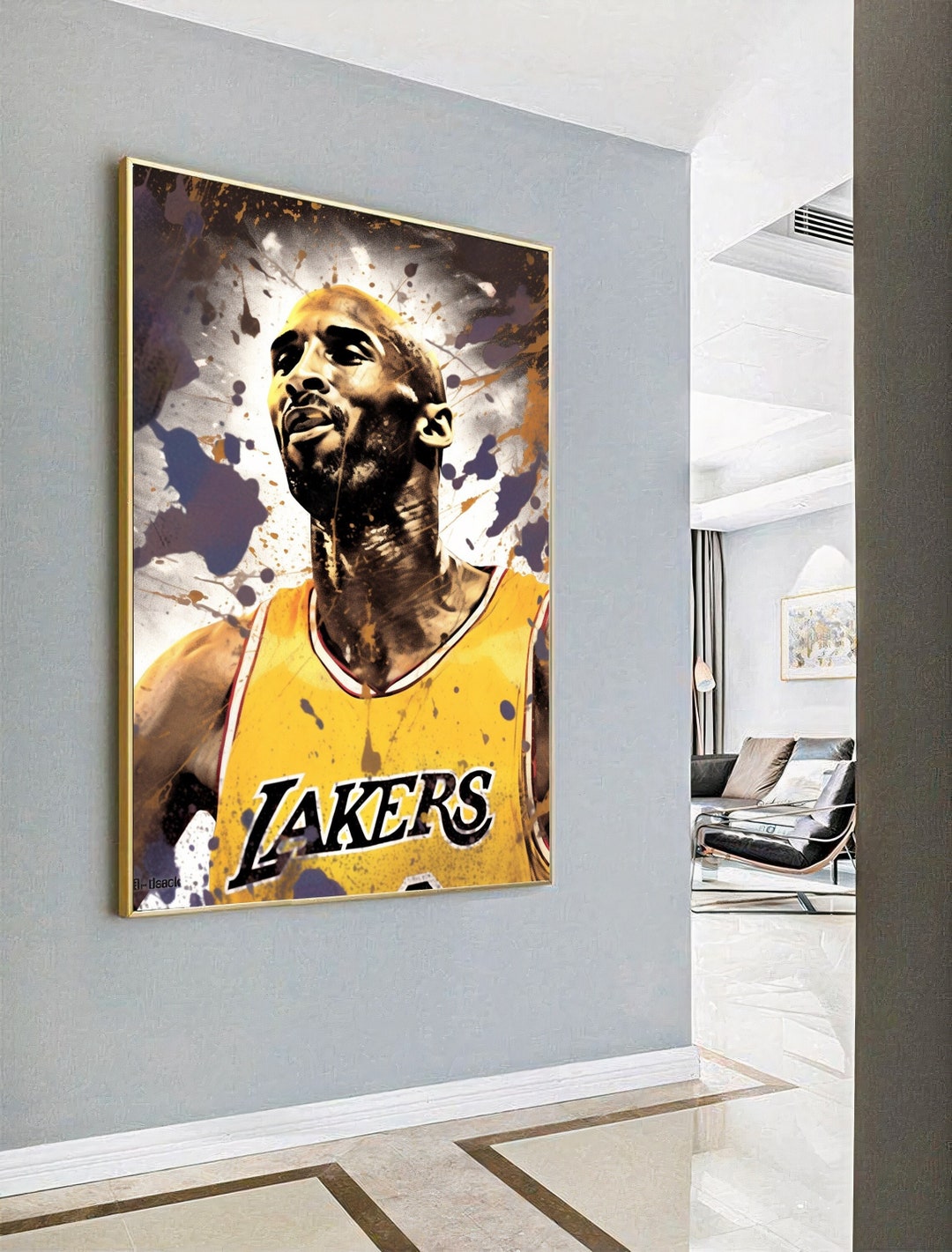 Kobe Bryant Digital Art Kobe Bryant Printable Poster Black Mamba Lakers