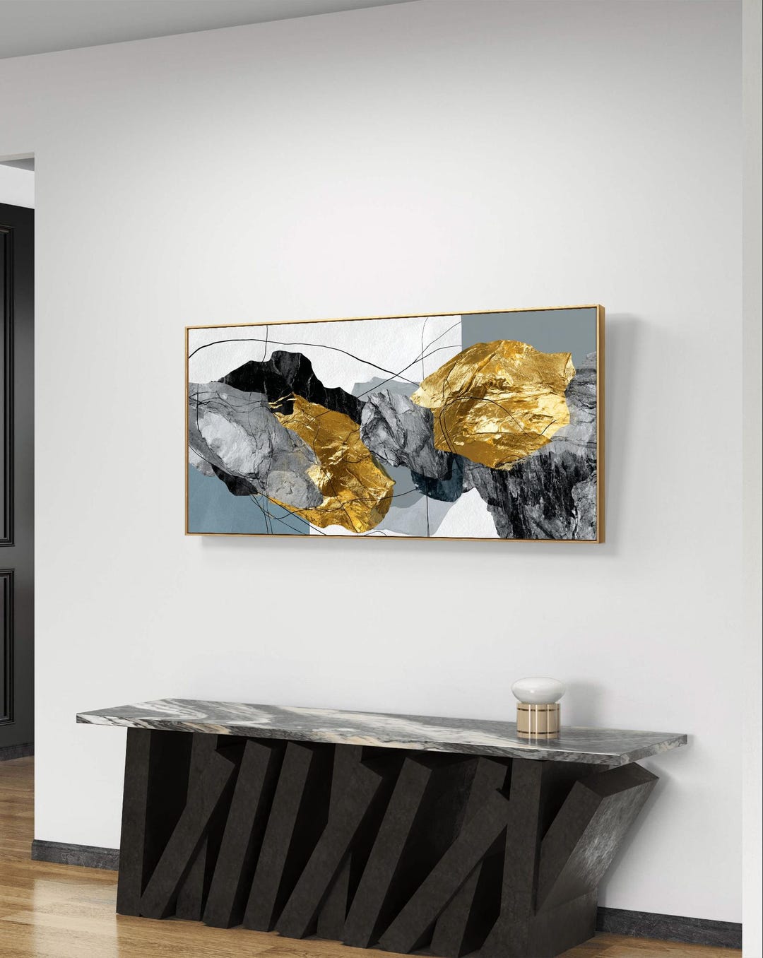 Gold and Slate Rock Collage Abstract - Digital Download - Etsy
