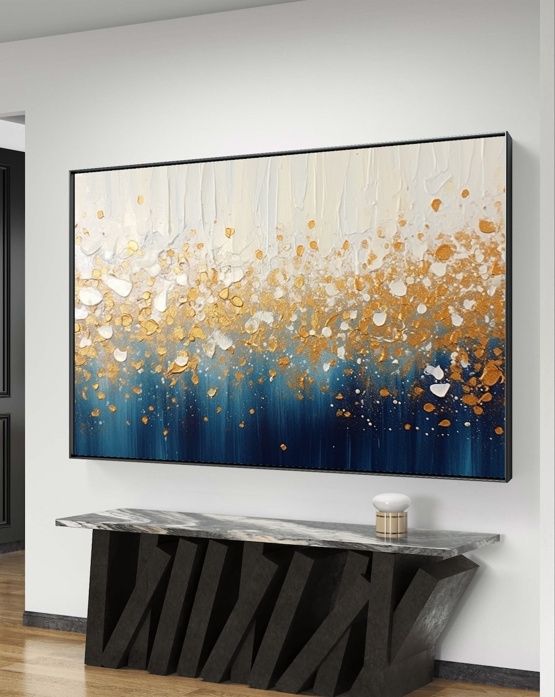 Large Gold Abstract Painting: Modern Wall Art (printable) - Etsy