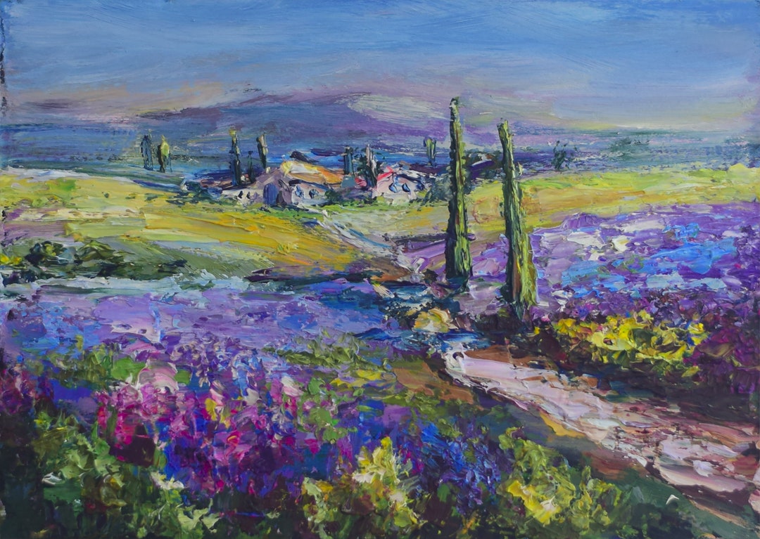 Tuscany Oil Painting Landscape Italy Original Painting Hand Painted ...