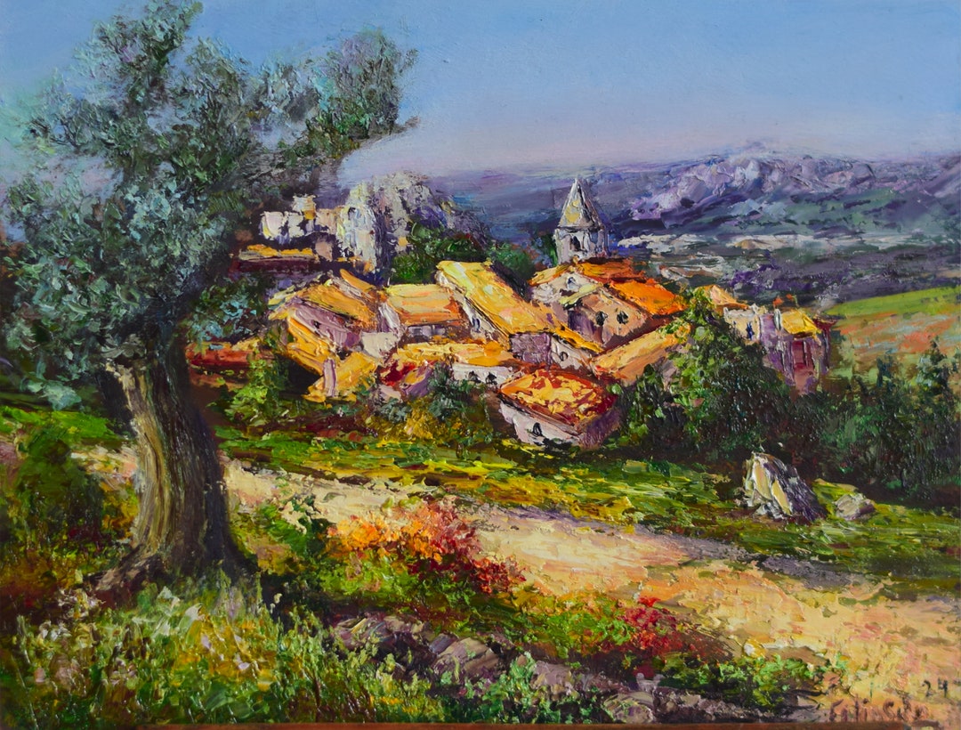 Landscape of Provence Oil Painting Original Art French Provence Impasto ...