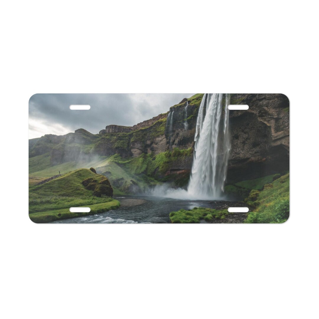Waterfall Scenic Aluminum Vanity Plate - Nature Car Tag (12x6 Inch) - Etsy