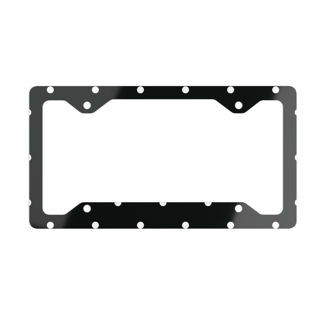 Black Polka Dot License Plate Frame | Stainless Steel Car Tag - Etsy