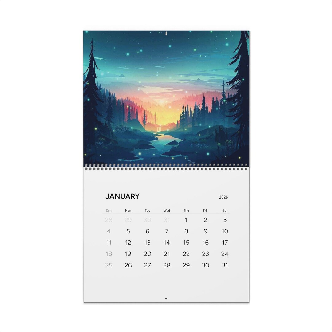 Lofi Forest Wall Calendar 2026 | Relaxing Nature Aesthetic Monthly ...