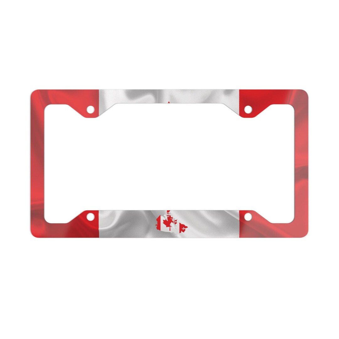 Canadian Flag Metal License Plate Frame Canada Car Accessory, Patriotic ...