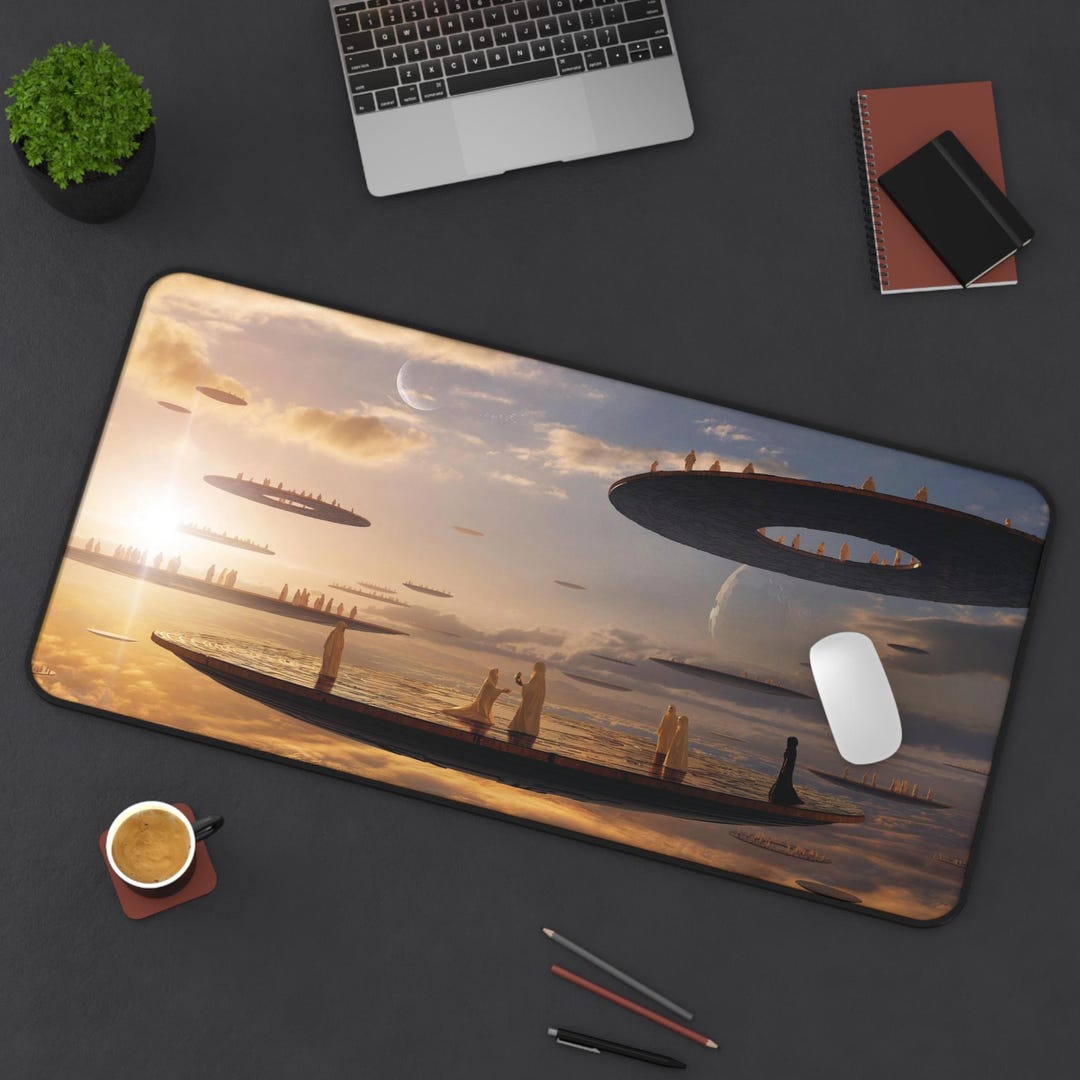 Sci Fi Utopia Desk Mat, Floating Platforms Fantasy Art Mouse Pad - Etsy