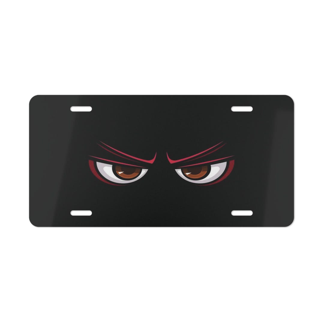 Angry Eyes Car License Plate: Custom Vehicle Tag, Funny Car Accessory ...