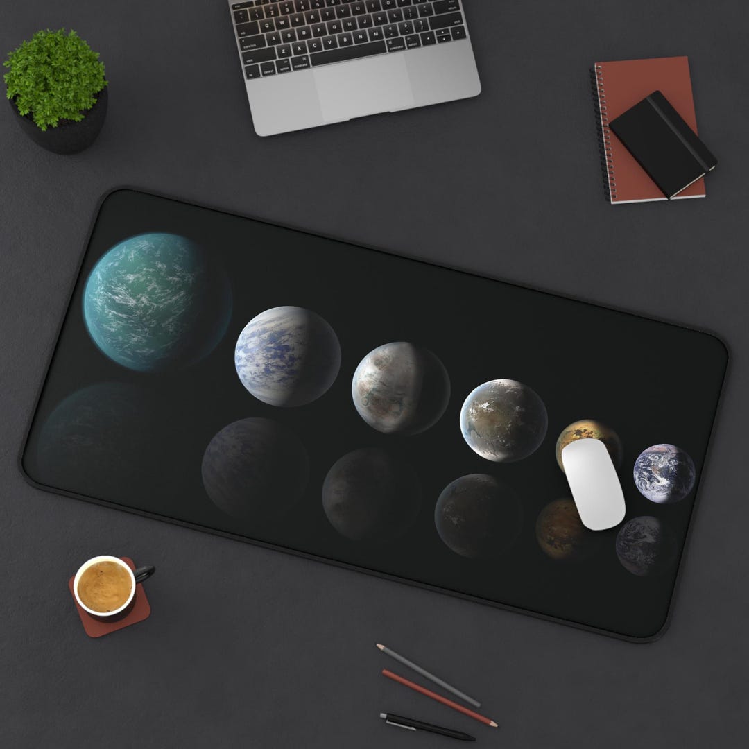 Exoplanet Lineup Desk Mat | Space Planets Mouse Pad | Astronomy Science ...