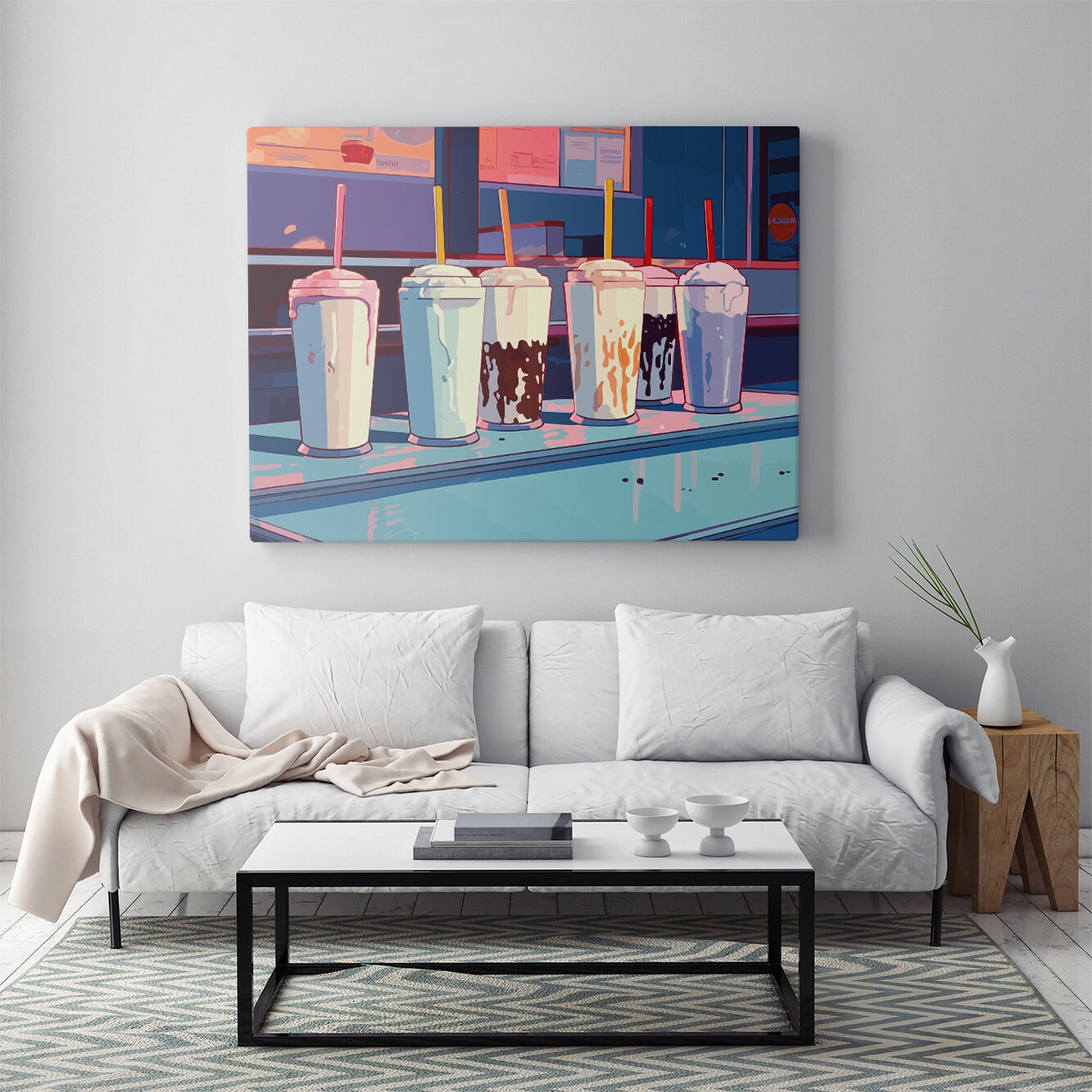 Milkshakes Pop Art Bold Colorful Abstract Contemporary Printable Wall ...