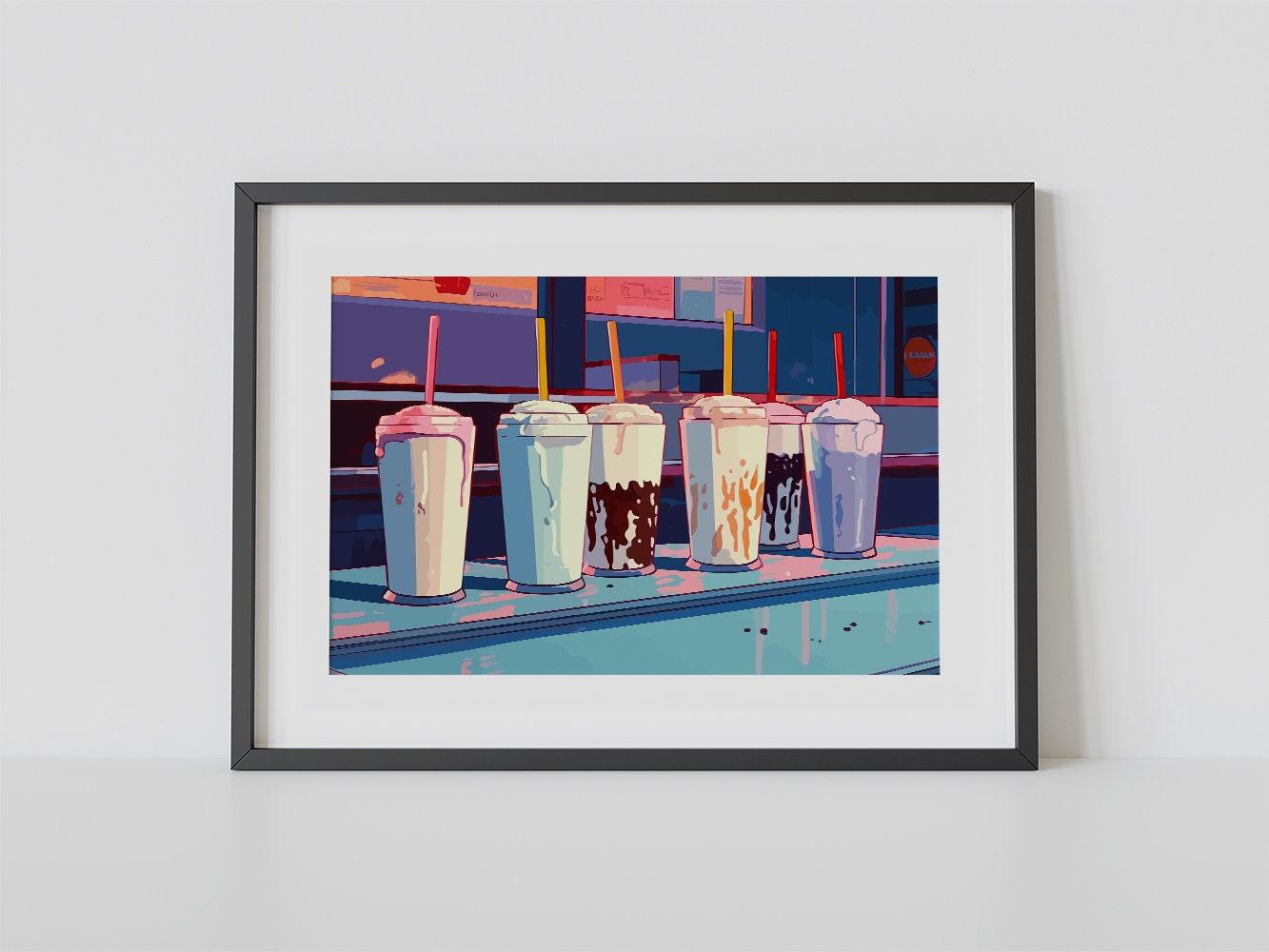 Milkshakes Pop Art Bold Colorful Abstract Contemporary Printable Wall ...