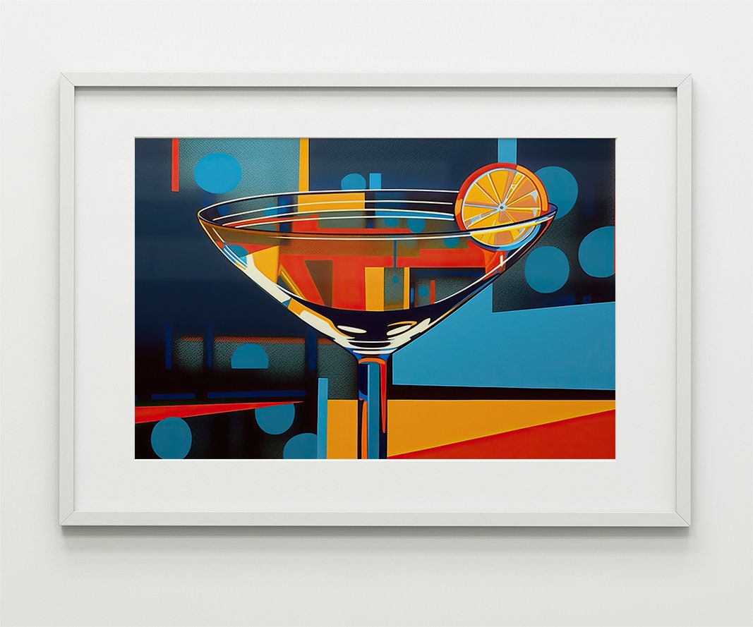 Fancy Cocktail Pop Art Bold Colorful Abstract Contemporary Printable ...