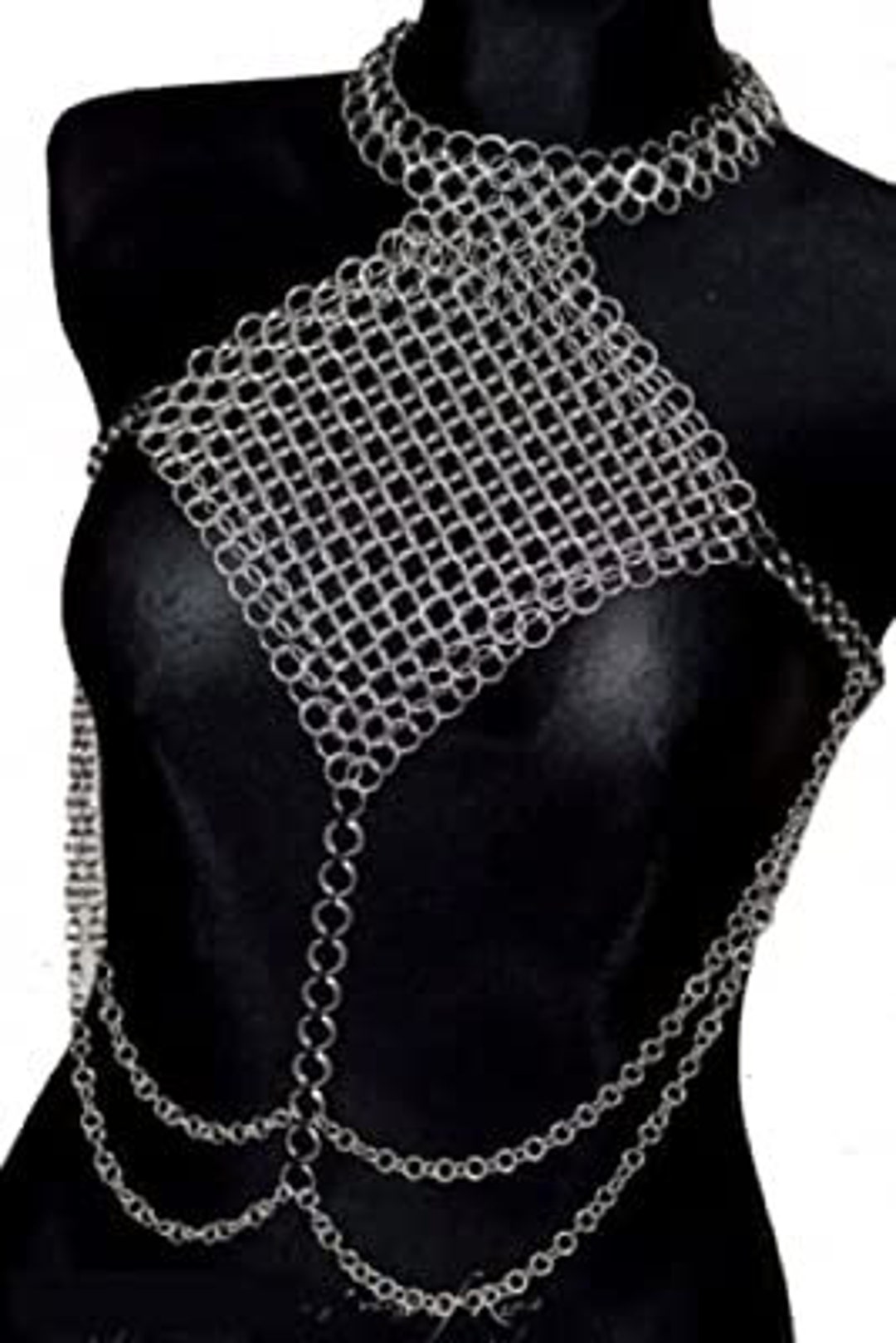 Women Clothing Chainmail Halter Top Metal Aluminum Chainmail Jump Rings ...