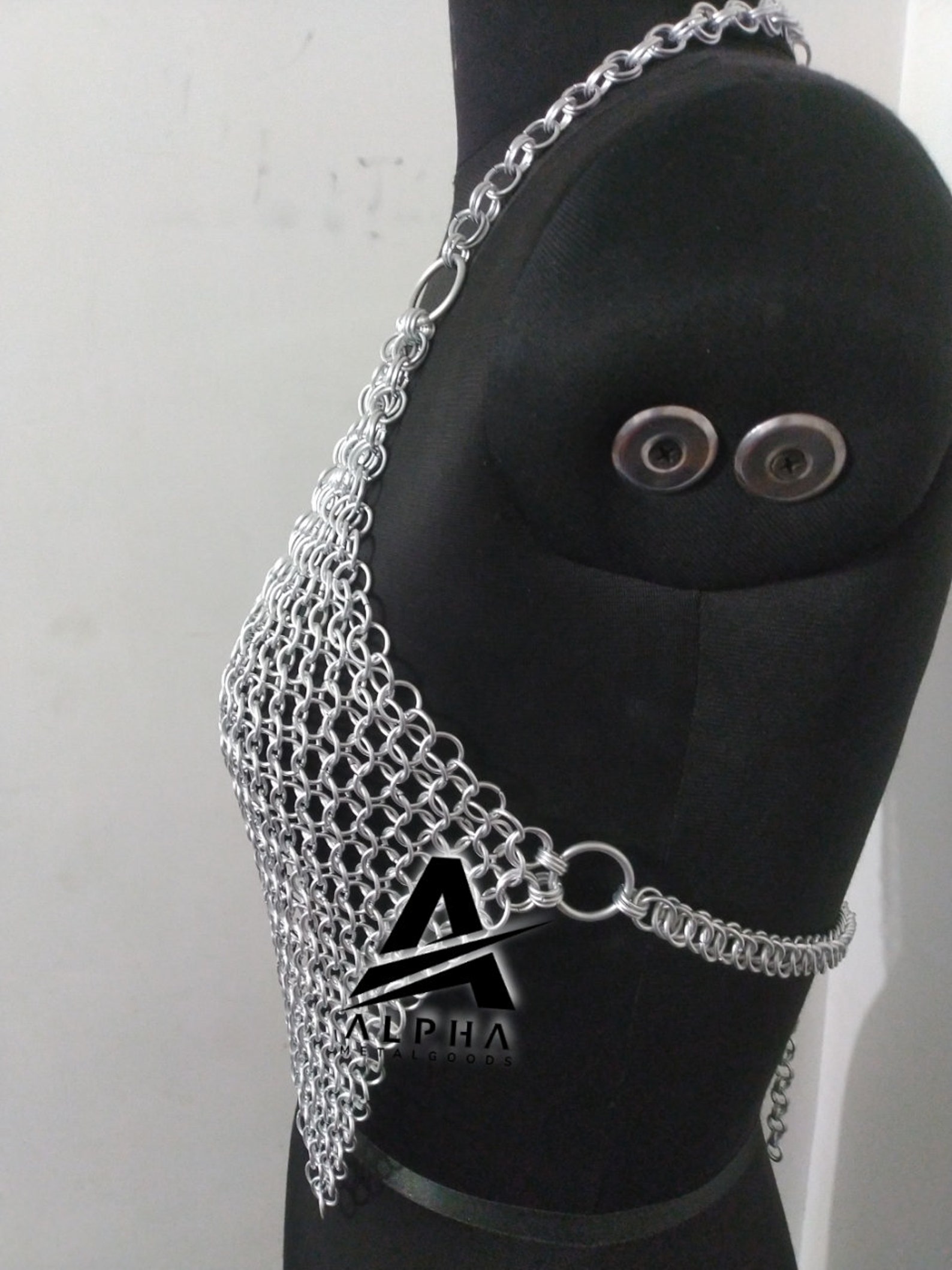 Women Clothing Chainmail Halter Top Metal Aluminum Chainmail Jump Rings ...