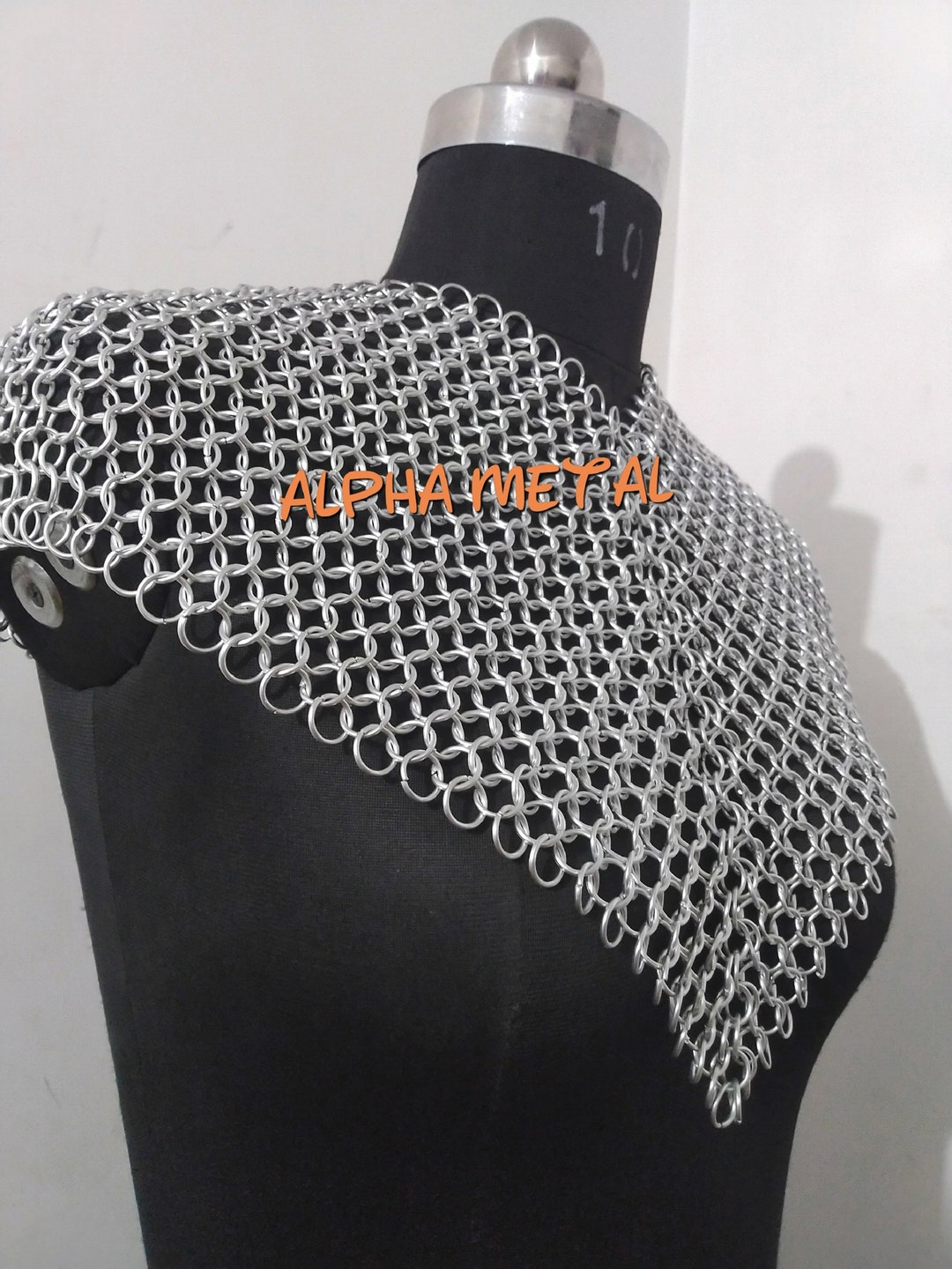 Chainmail Shoulder Collar Armor Metal Aluminum Unisex Neck Piece Gothic ...