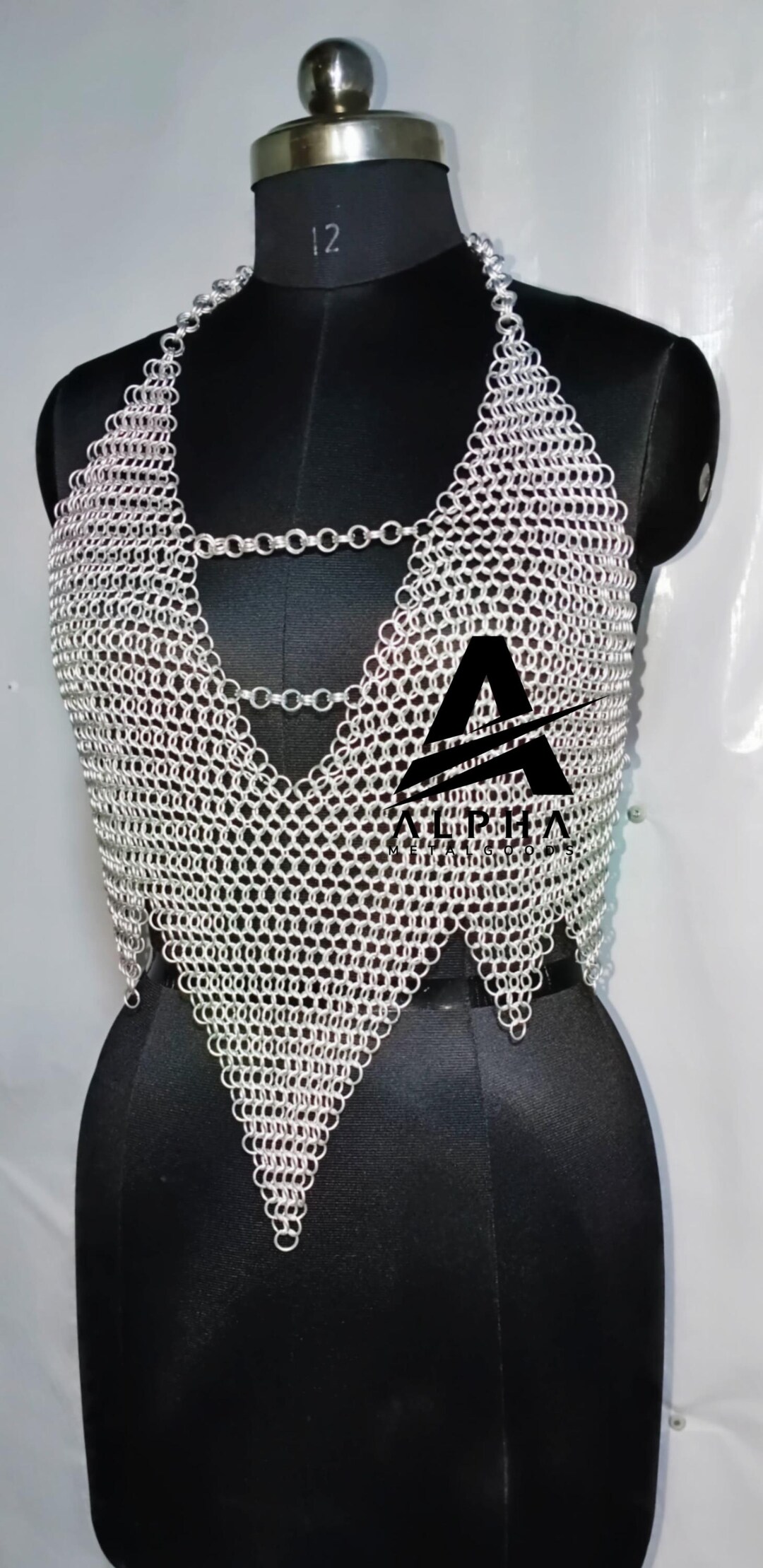 Chainmail Halter Top Skirt Long Type Neck Piece Bra Top Halter Crop ...