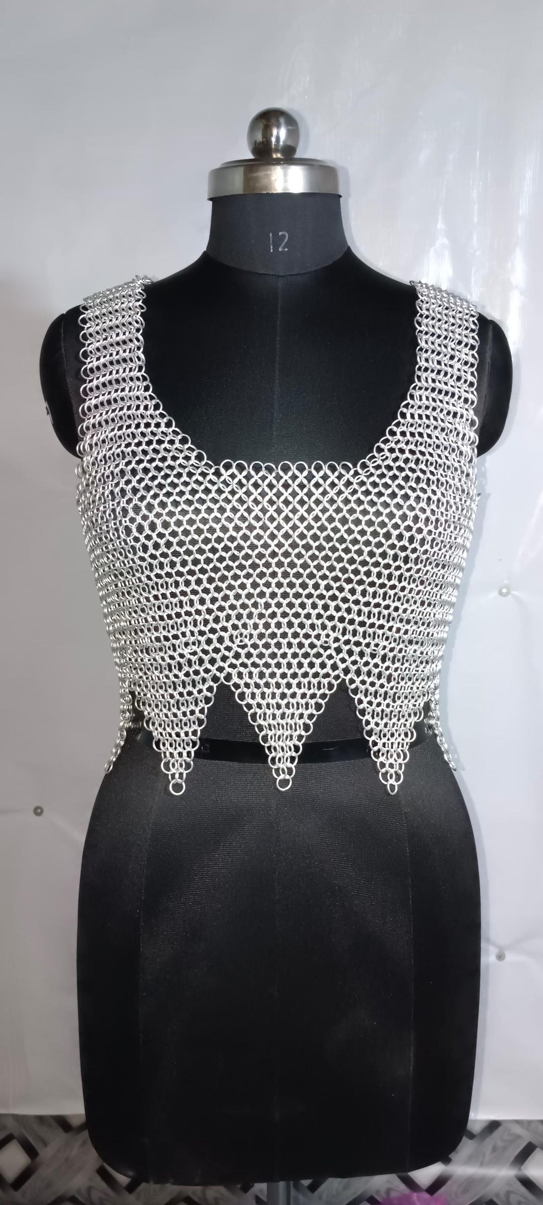 Women Chainmail Halter Top Metal Aluminum Chainmail Jump Rings Body ...