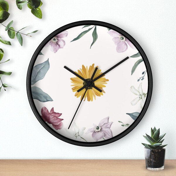 Flower Wall Clock - Etsy