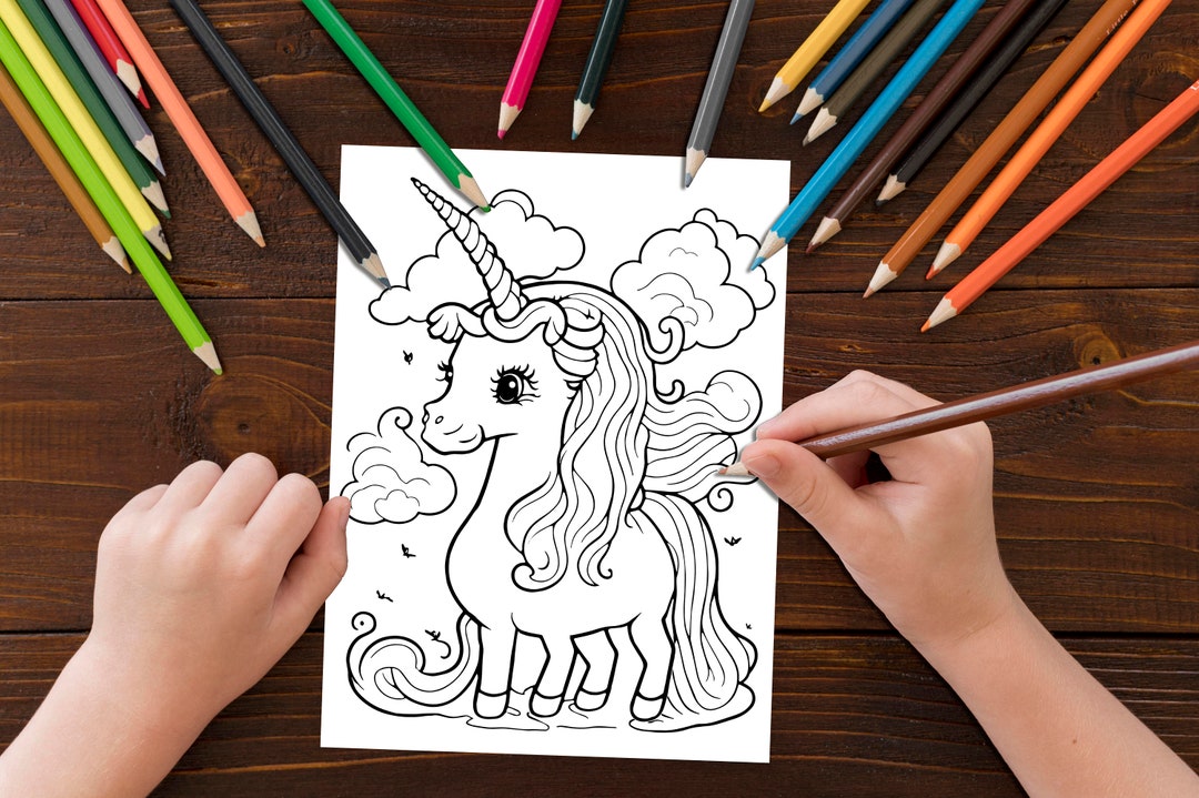 Unicorn 6 Coloring Pages for Kids Ready to Print Digital Download - Etsy