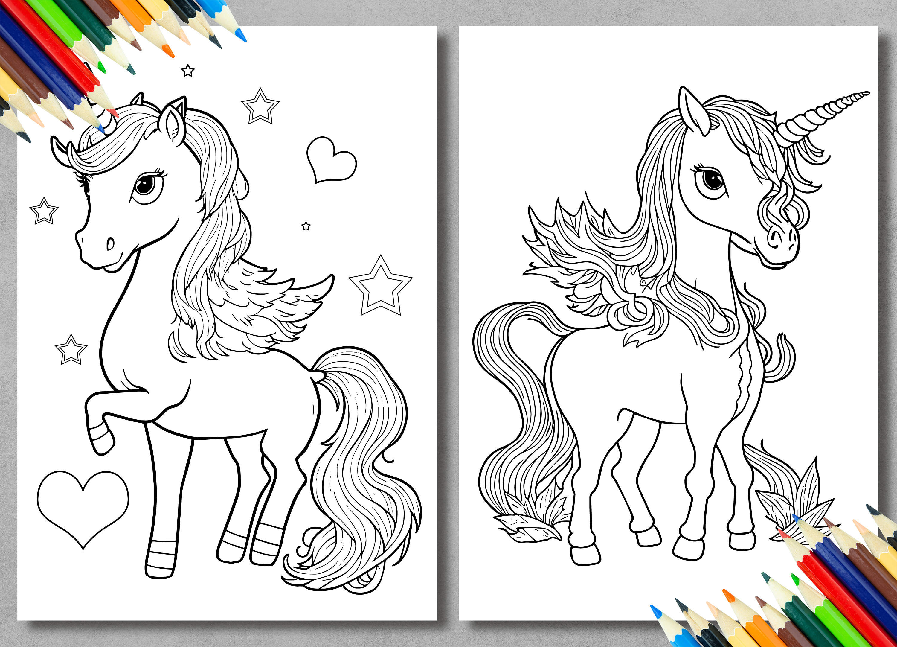 Unicorn 6 Coloring Pages for Kids Ready to Print Digital Download - Etsy