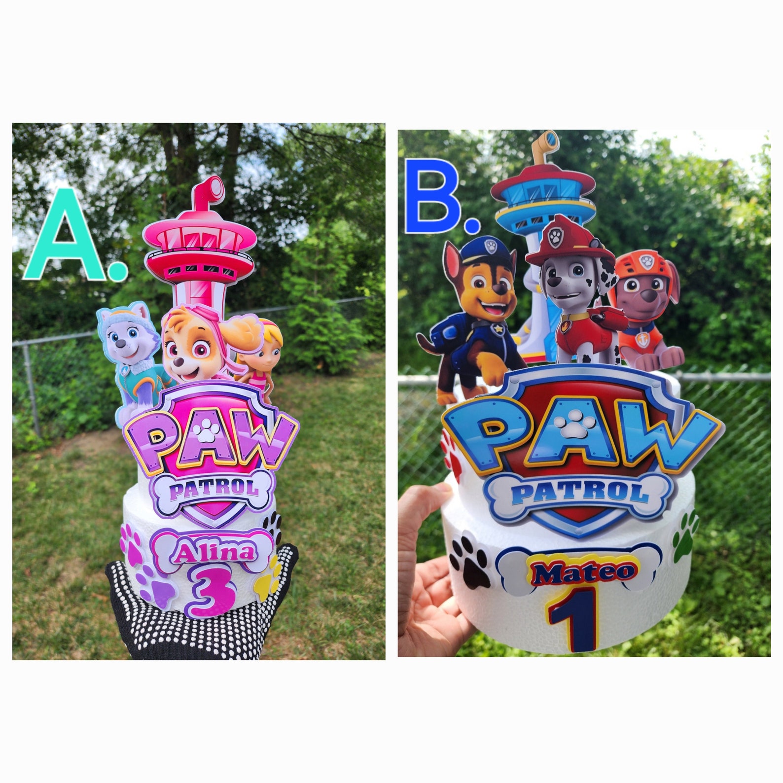 Cake Topper Pow Dogs Personalized - Etsy